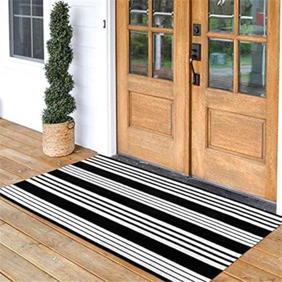 Accents | Front Door Rug 2x43 Blackwhite Door Mats Outdoor Front Porch ...